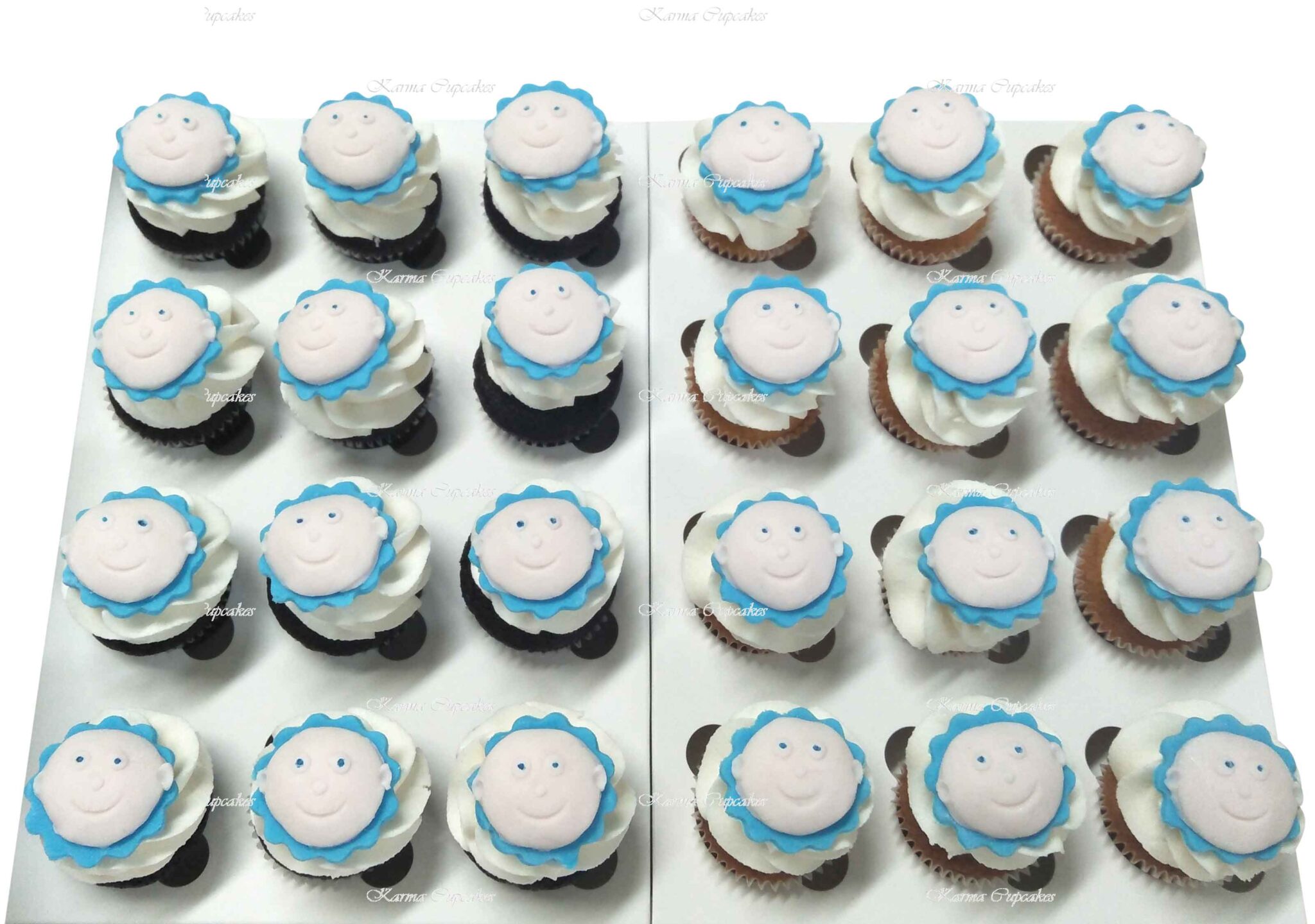 Mini cupcakes with Baby Faces - Karma Cupcakes