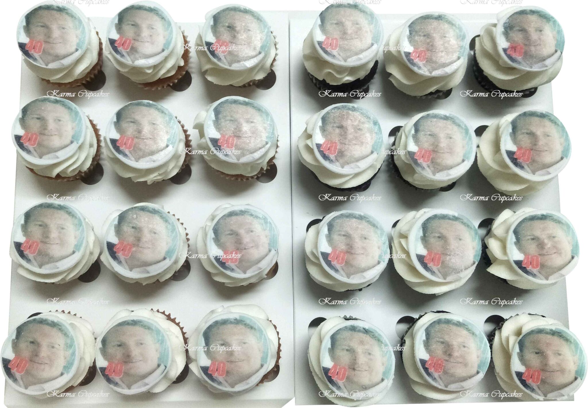 Edible photo on a mini cupcake - Karma Cupcakes